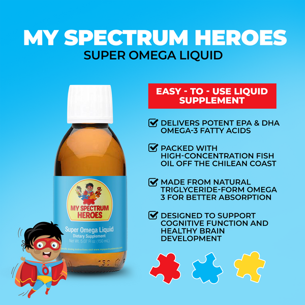 Super Omega Liquid Dietary Supplement for Children with Autism & ADHD ...